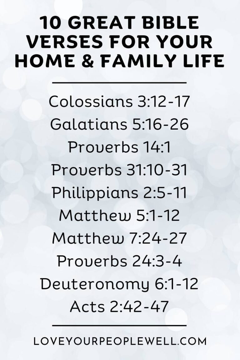 10 Great Bible Verses For Your Home And Family - Love Your People Well